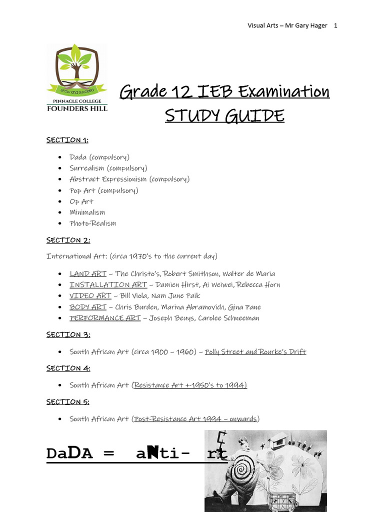 Visual Art IEB Study Guide FHPC 2021 V2 | PDF | Surrealism | Paintings