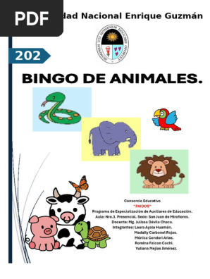 Bingo De Animales Del Zoológico Para Imprimir