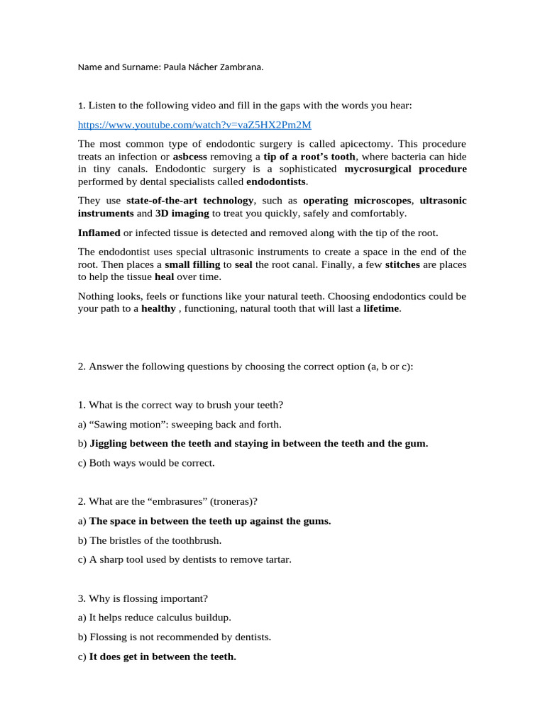 Listening Exercise | PDF