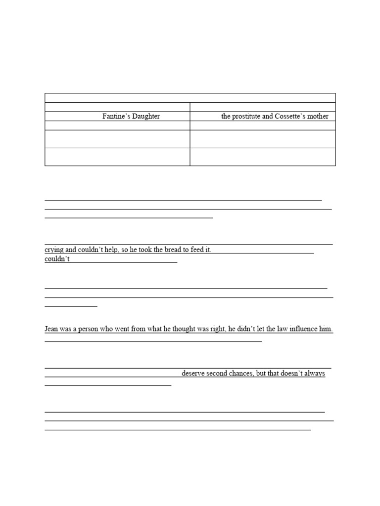 Lesson 1 - LH | PDF | Cosette | Les Misérables