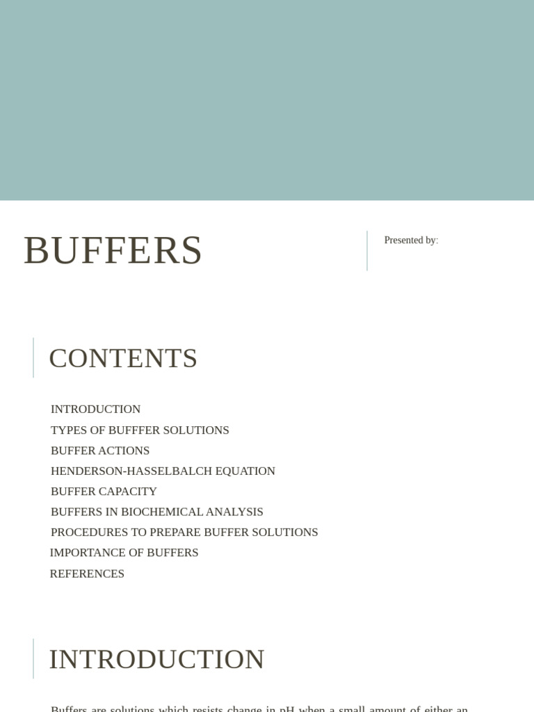 BUFFERS (1) | PDF | Buffer Solution | Acid
