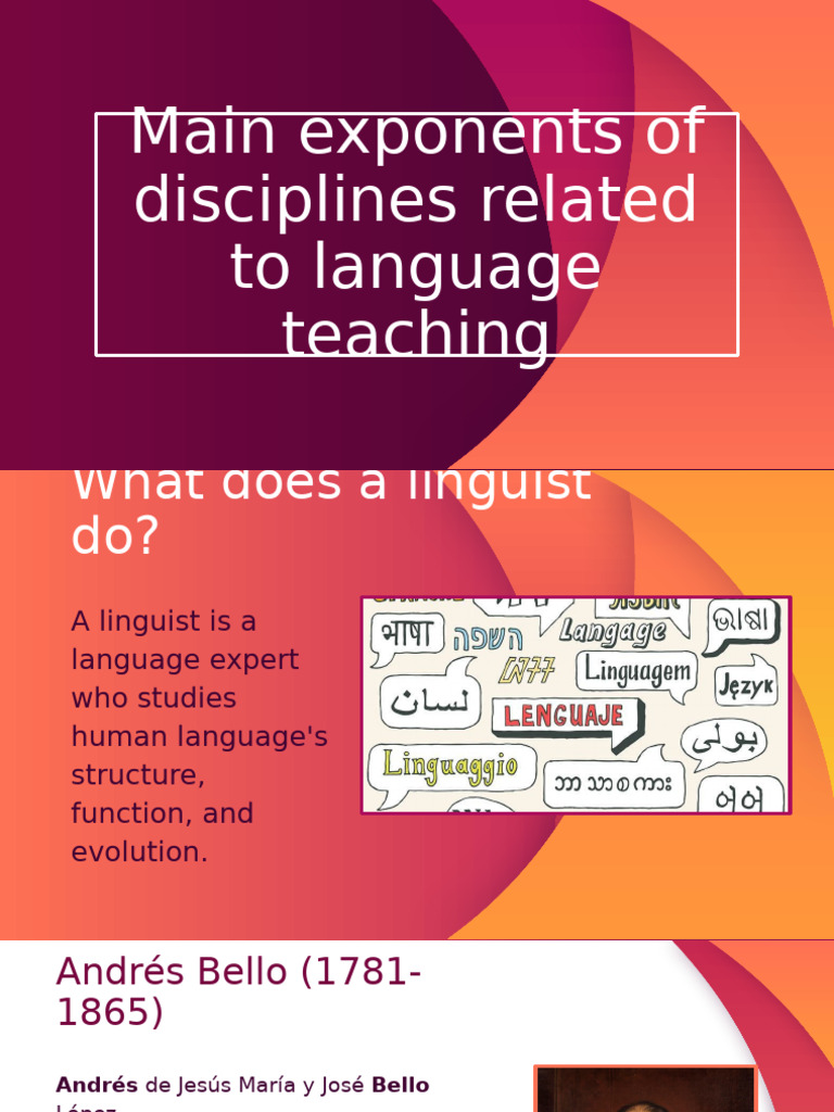 Main Exponents of Disciplines Related To Language Teaching | PDF ...