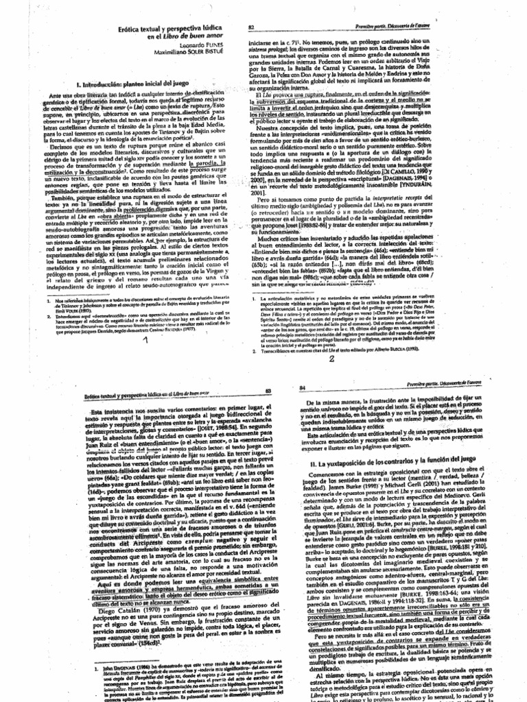 Funes-Soler Bistue (2005) Erotica Textual y Perspectiva Ludica | PDF