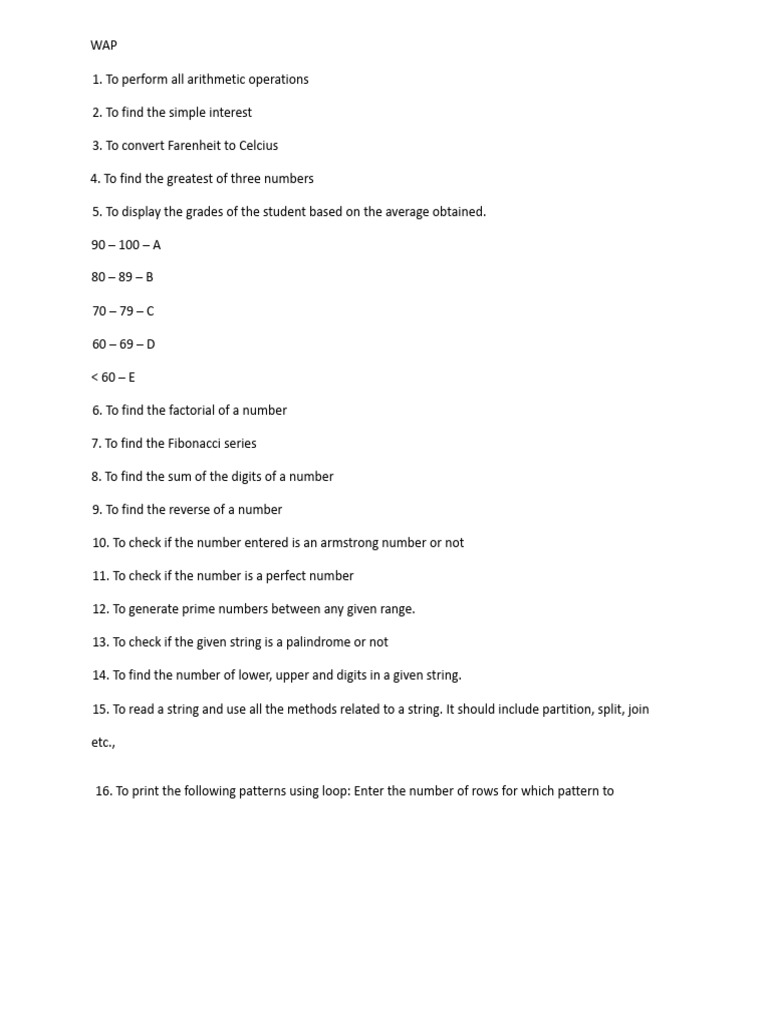 Practicals For 11 2021 - 22 | PDF