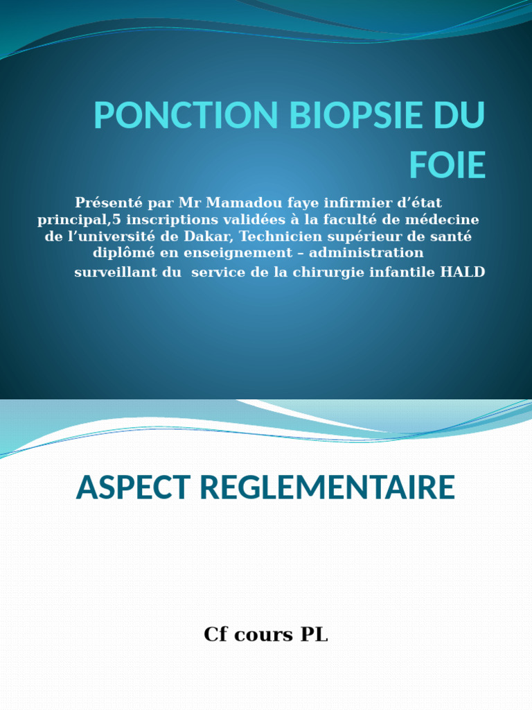 Ponction Biopsie du Foie : Guide Complet | PDF | Foie | Saignement