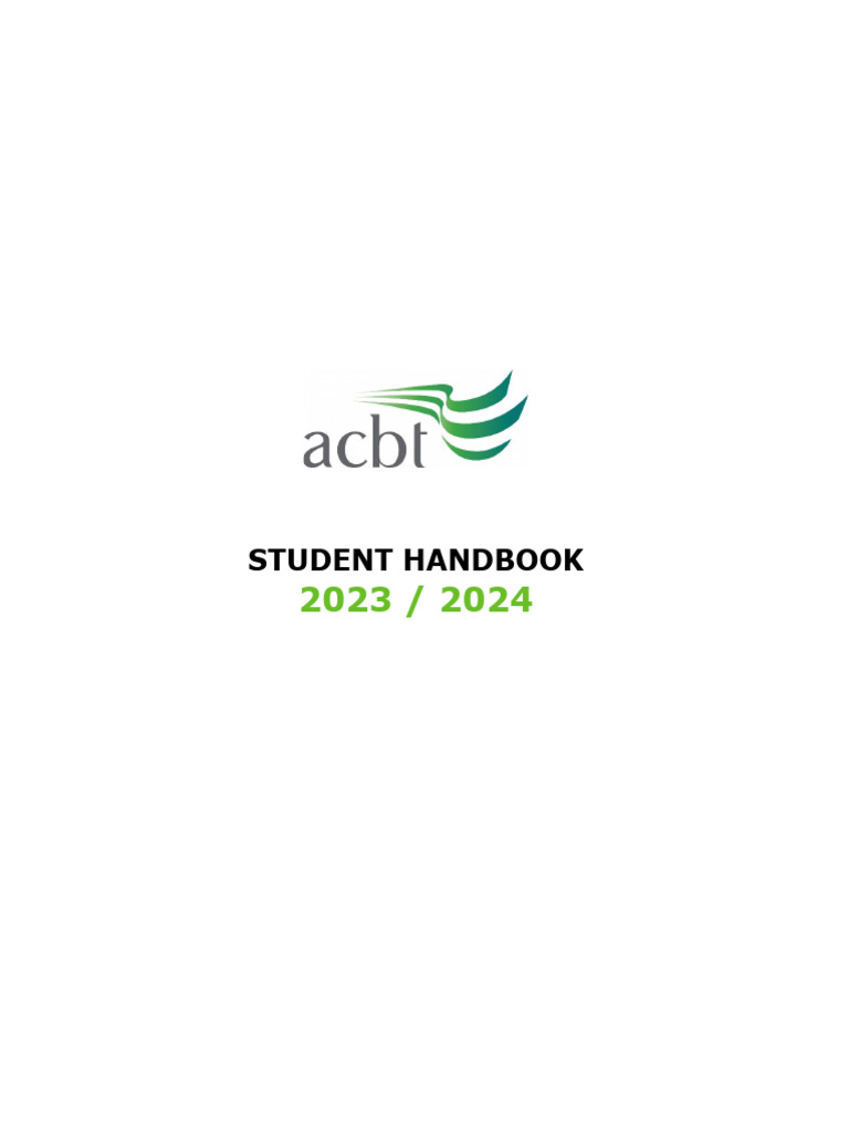 ACBT Student Handbook 2023/2024 | PDF | Gce Advanced Level (United ...