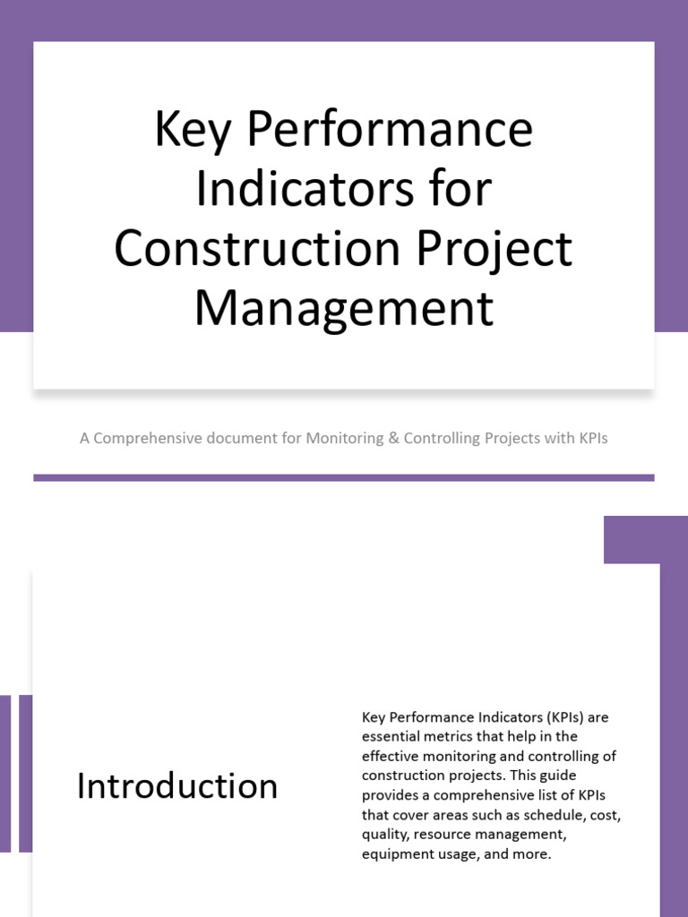 KPIs For Construction Project Management | PDF | Business | Economies