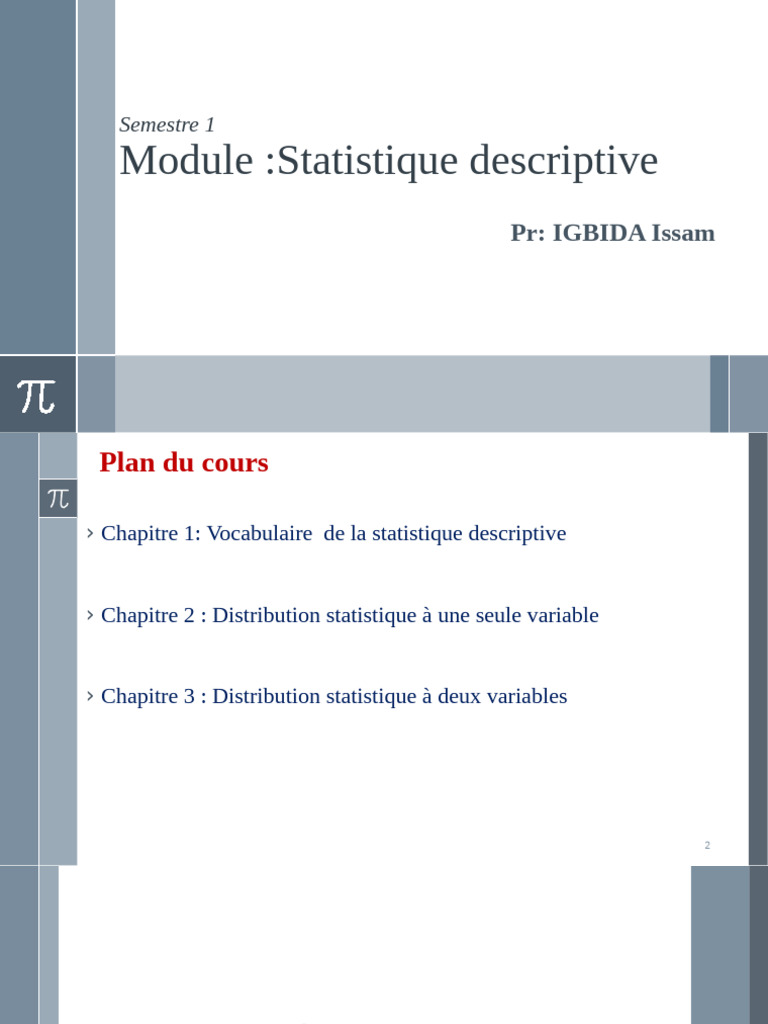 Cours Statistique Descriptive Chapitre 1 | PDF | Statistiques | Statistique descriptive