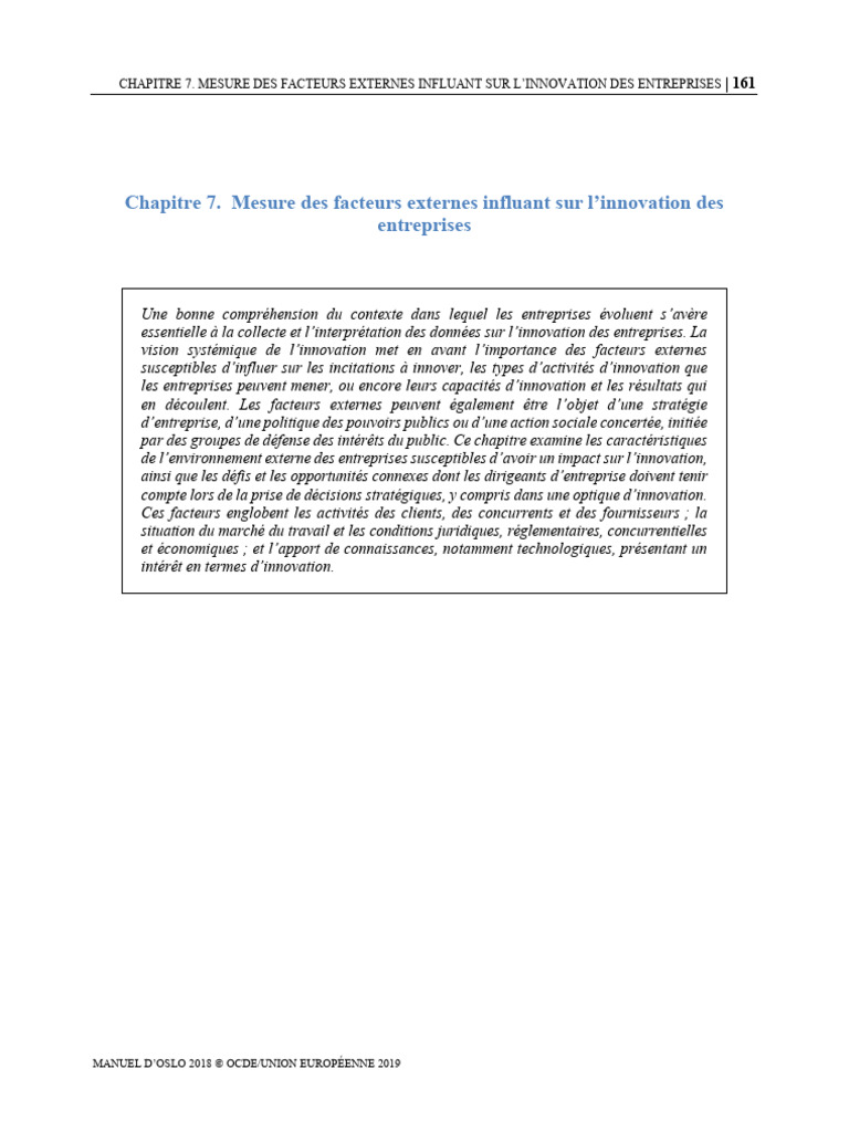 Mesure Des Facteurs Externes Influant Sur L'innovation | PDF | Business ...