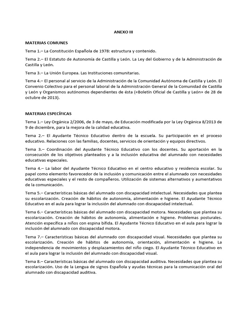 Anexo Iii Programa Ate | PDF | Inclusión (Educación) | Enseñando