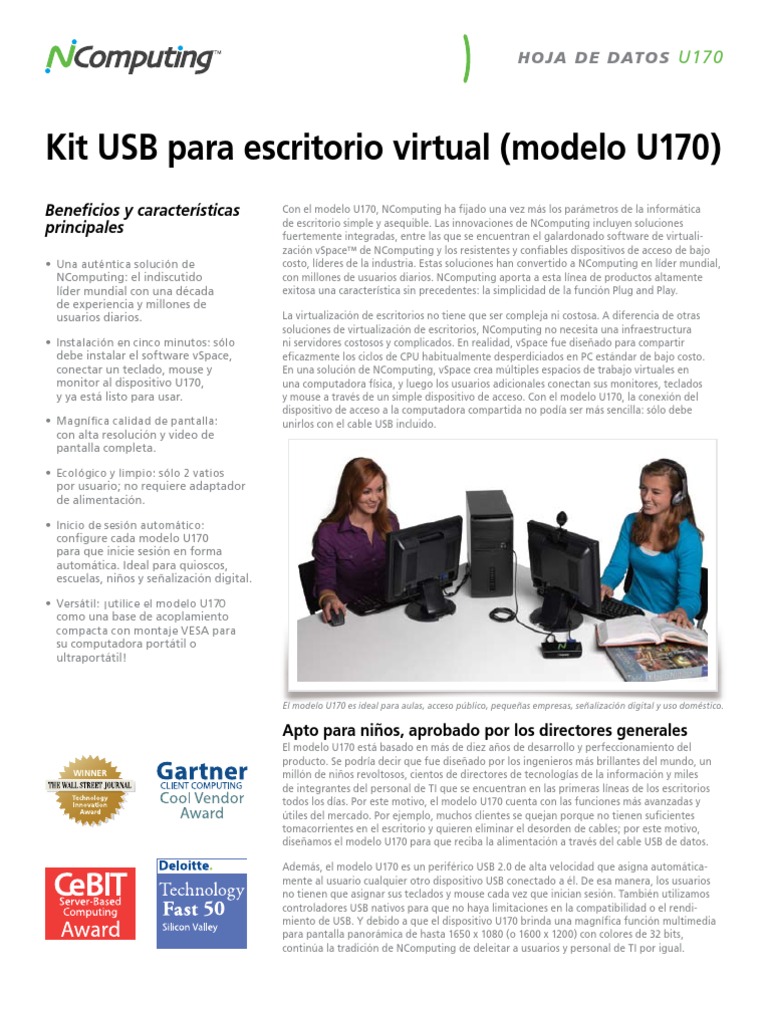 Datasheet U170 Esp | PDF | USB | Computadoras personales