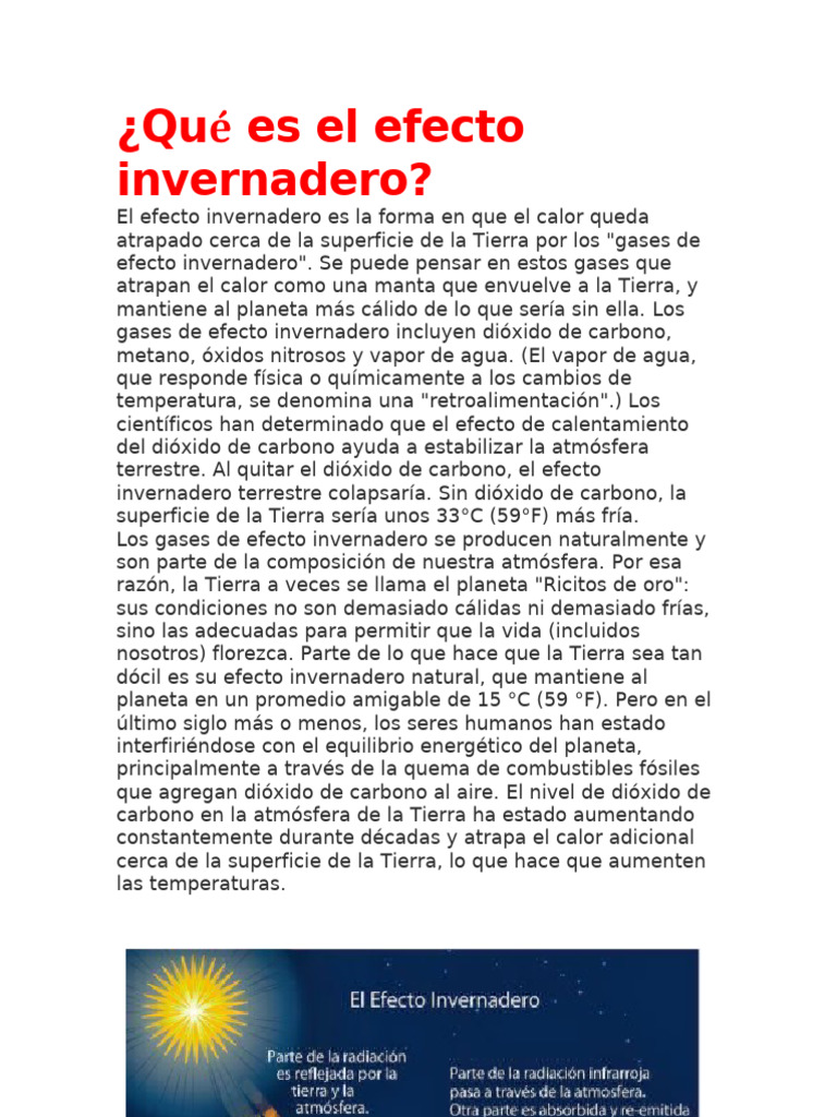 Qué Es El Efecto Invernadero Pdf Ciencias Sociales Ciencia Y