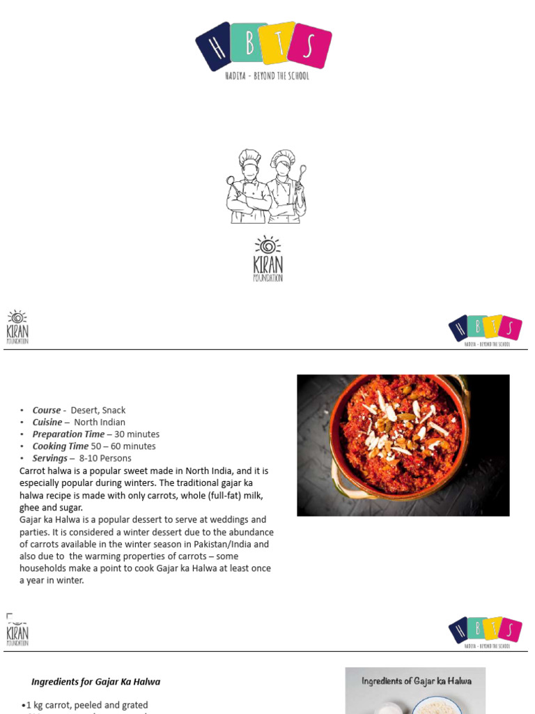 Gajar Ka Halwa Recipe and Preparation | PDF