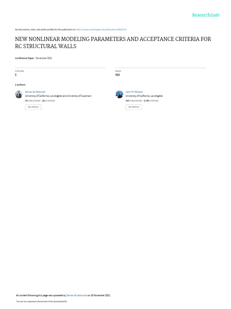 Wallace Wall Modeling 2021LATBSDC | PDF | Elasticity (Physics) | Statistics