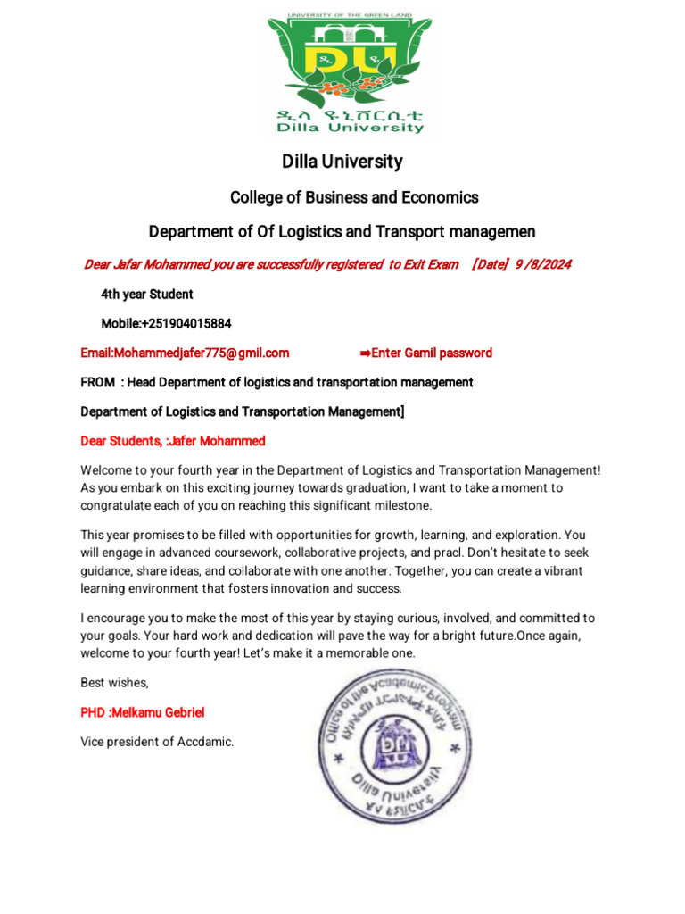 Dilla Universit Jafar Mohammed | PDF