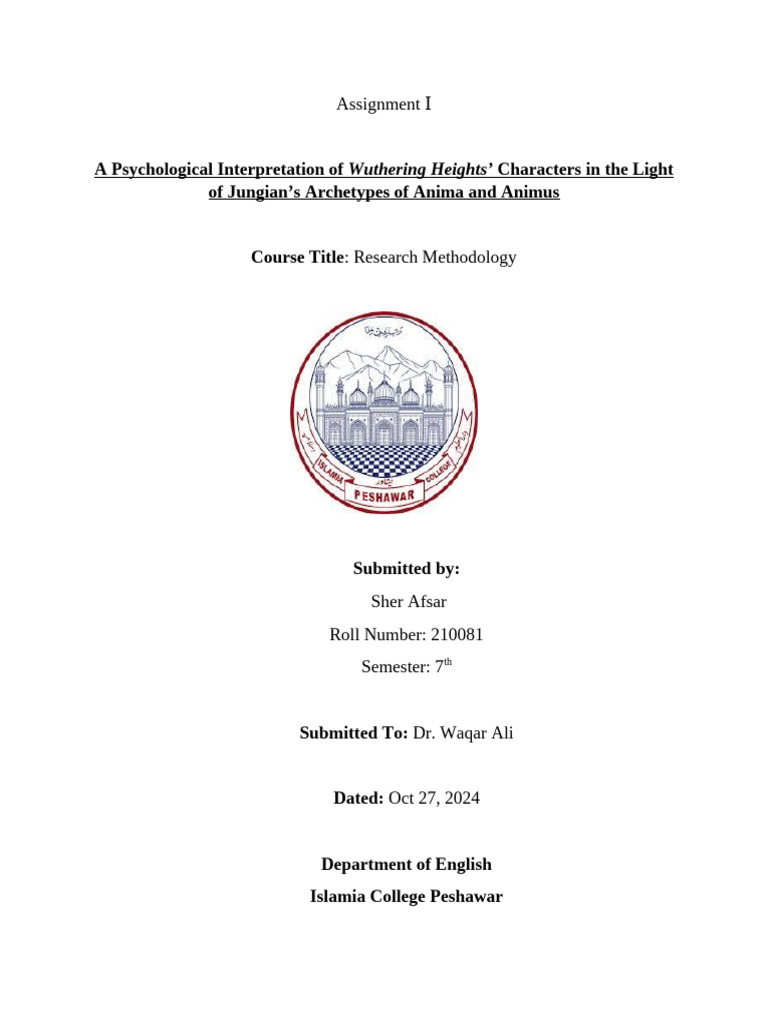 Assignment of RM | PDF | Analytical Psychology | Wuthering Heights