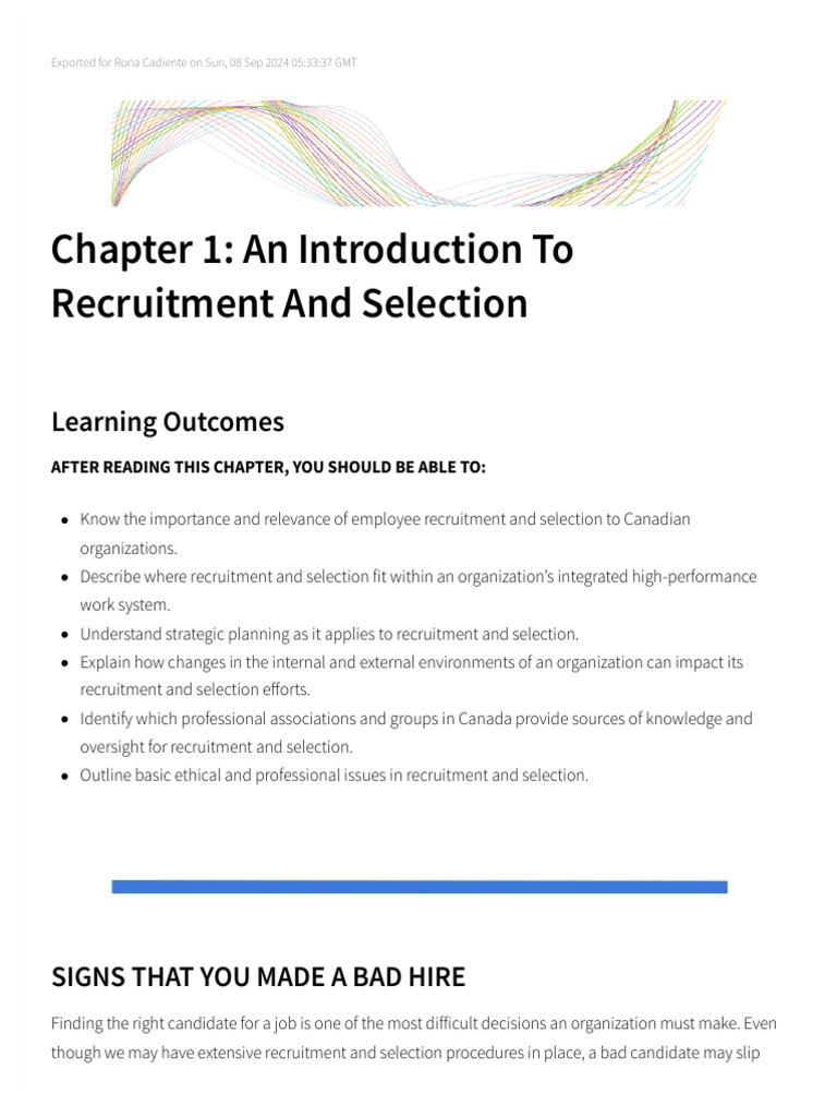 Introduction to Recruitment and Selection | PDF | Recruitment | Human ...