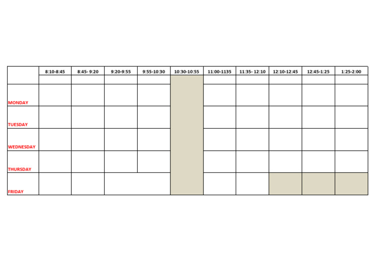 GR 11A Revised Timetable | PDF