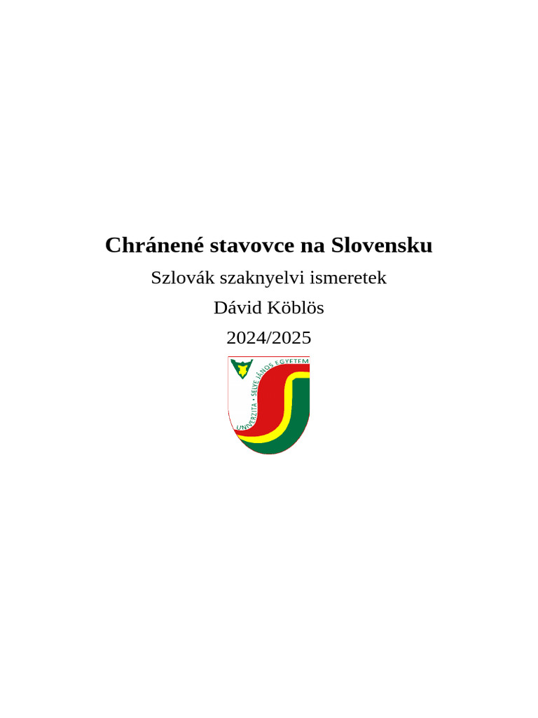 Chránené Stavovce Na Slovensku - Dávid Köblös | PDF