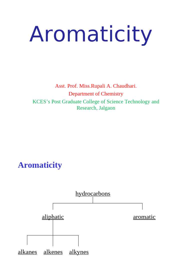aromaticity | PDF | Alkene | Aromaticity