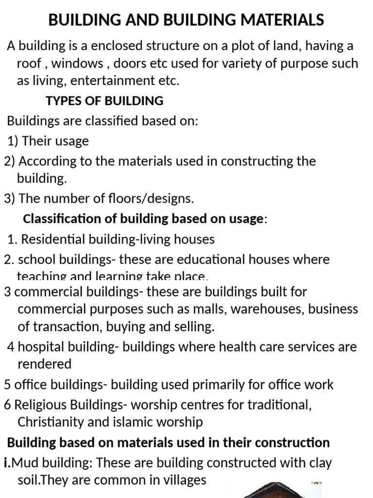 Building and Building Materials | PDF | Building | Building Materials