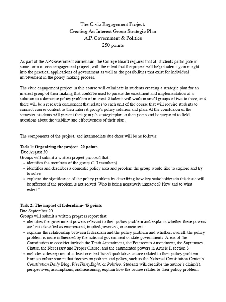 Civic Engagement Project | PDF | Policy