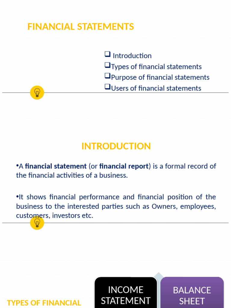 Lecture 11 - Financial Statements | PDF | Financial Statement | Income ...