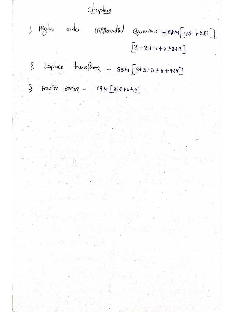 1 Unit High Order Differential Equations - M3 | PDF