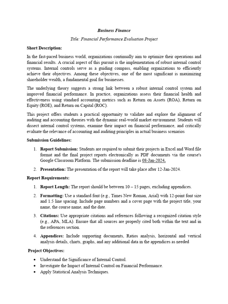 Business Finance Project | PDF | Statistics | Data