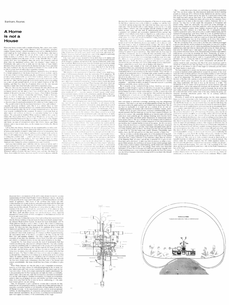 BANHAM Reyner Home Is Not House | PDF