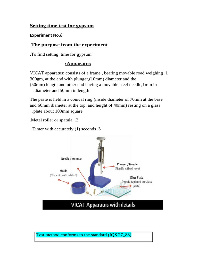 setting time (1) | PDF | Plaster | Building Engineering