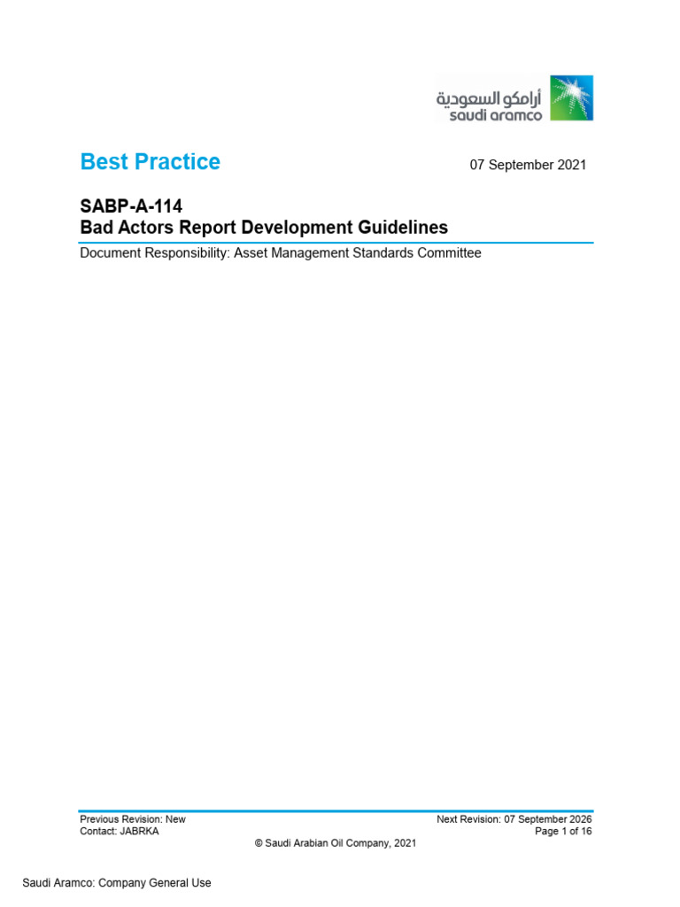 SABP-A-114 New Best Practice (09-07-2021) | PDF | Reliability ...
