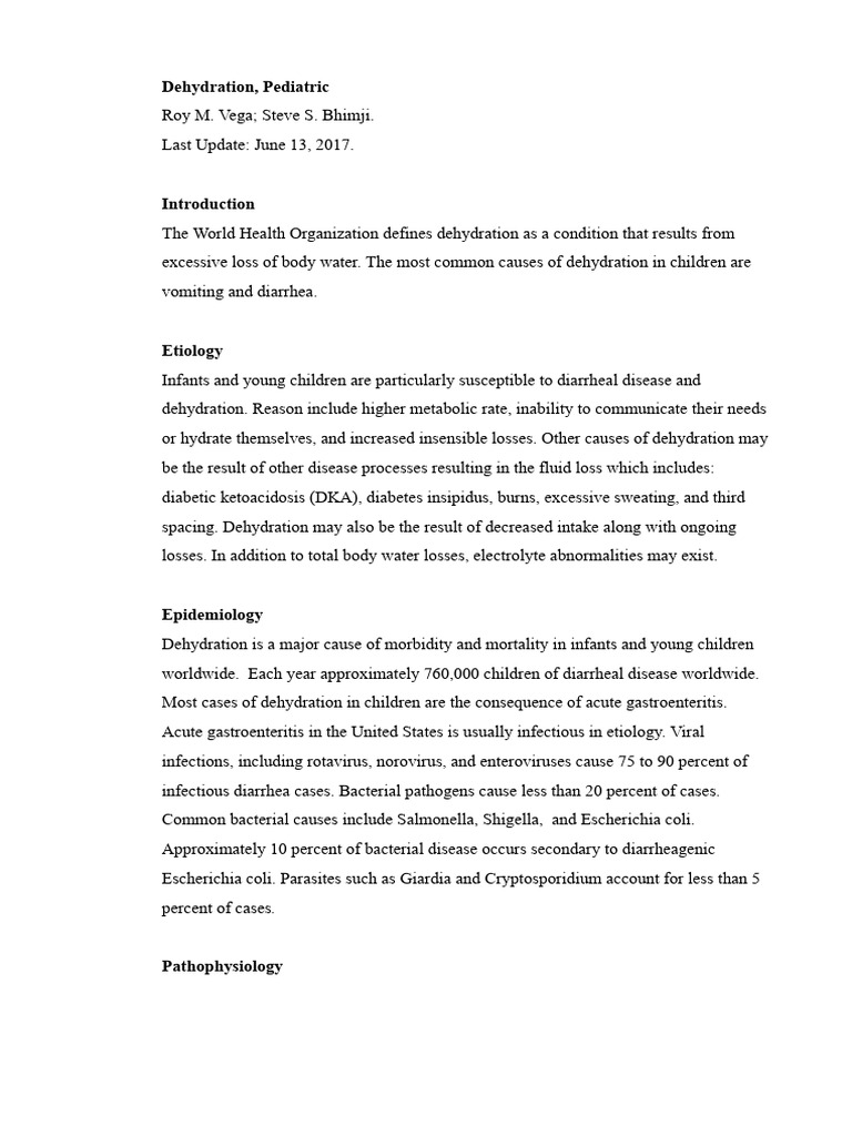 Dehydration Pediatric | PDF | Dehydration | Medicine