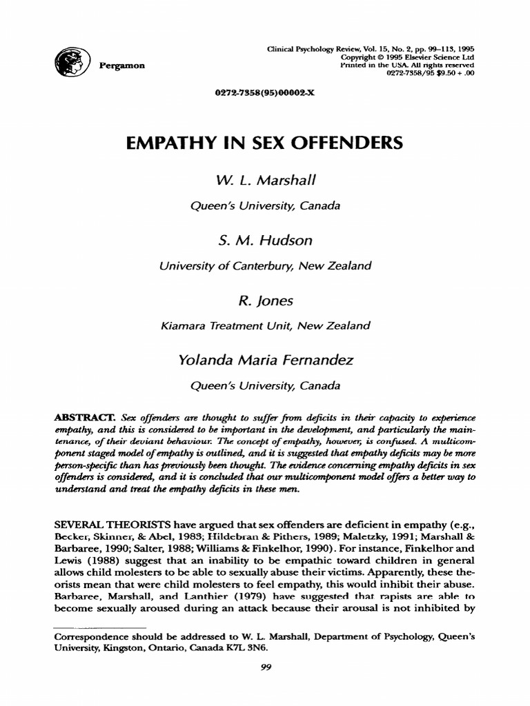 Marshall 1995 | PDF | Empathy | Psychopathy