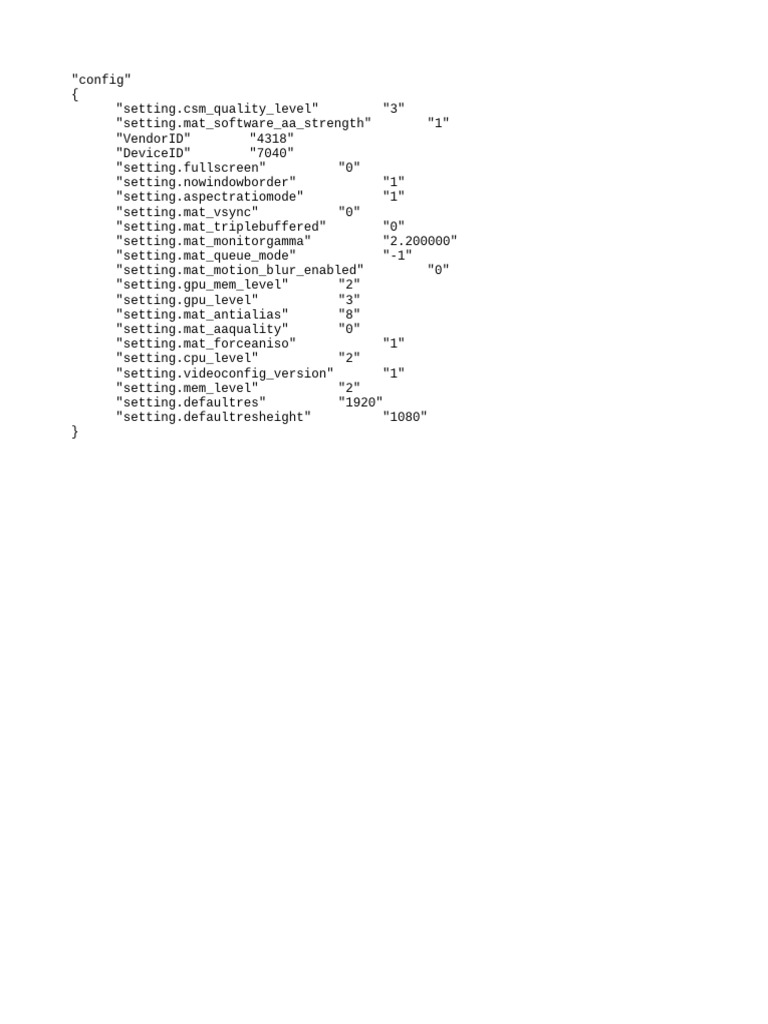Video Defaults | PDF