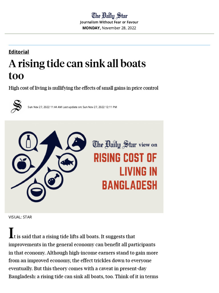 A Rising Tide Can Sink All Boats Too - The Daily Star | PDF | Cost Of ...