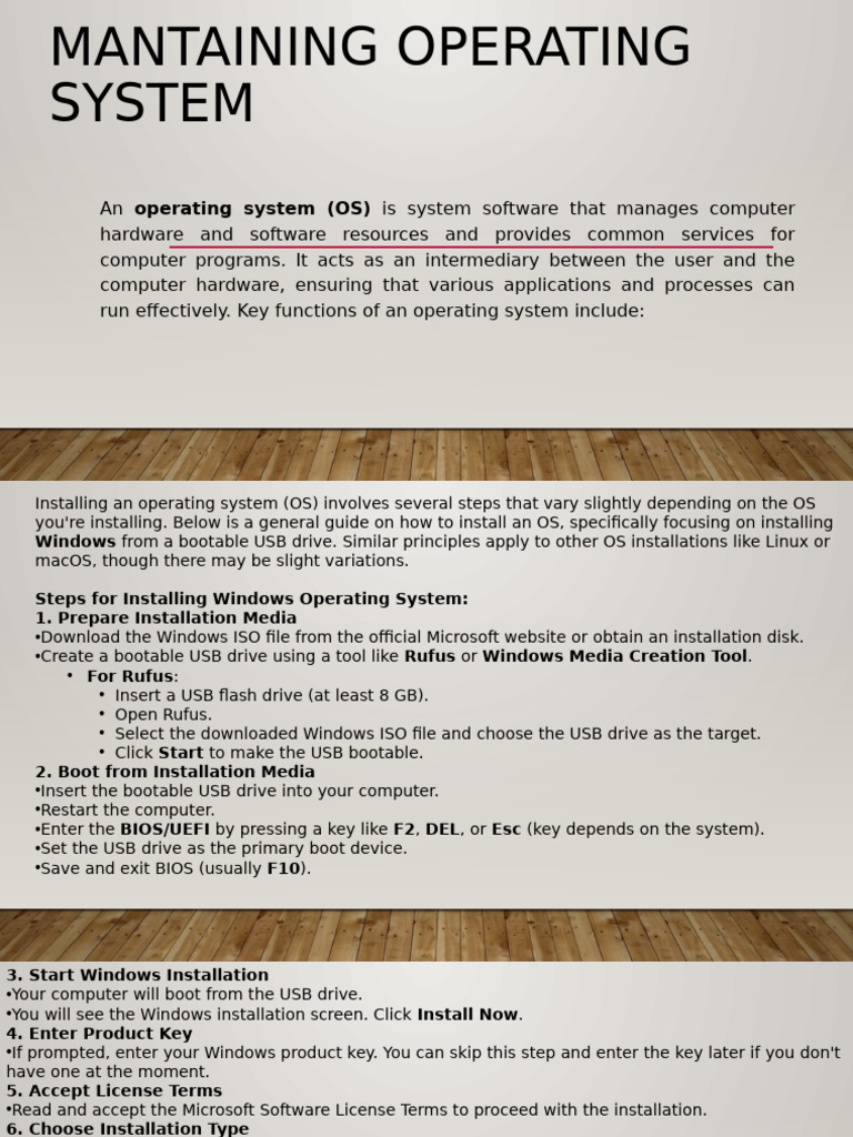MANTAINING OPERATING SYSTEM | PDF | Operating System | Computer File