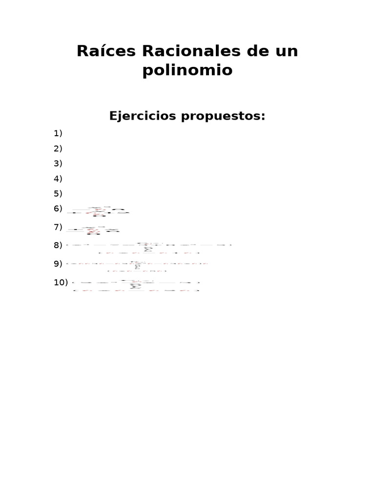 Raíces Racionales de Un Polinomio | PDF