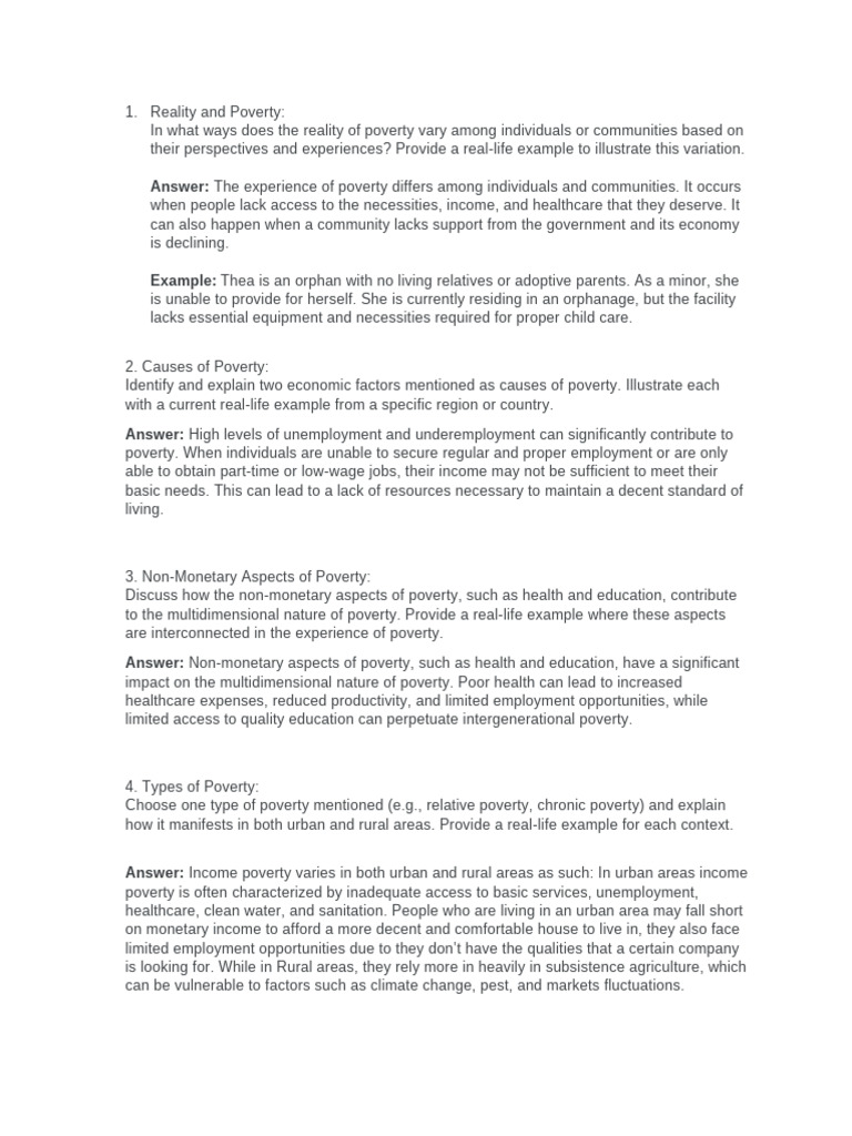 Understanding the Complexities of Poverty | PDF | Poverty | Poverty ...