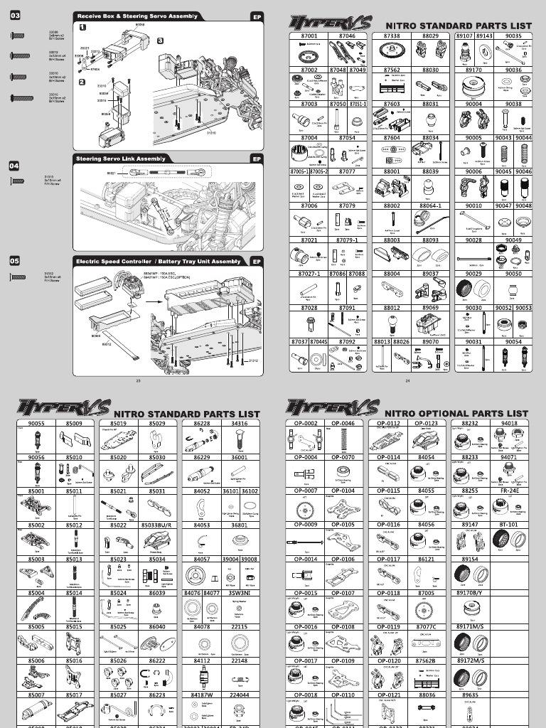 Hobao Hyper VS Parts List | PDF