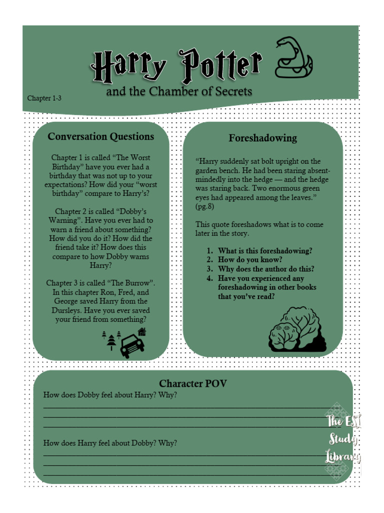 And The Chamber of Secrets: Foreshadowing Conversation Questions | PDF ...