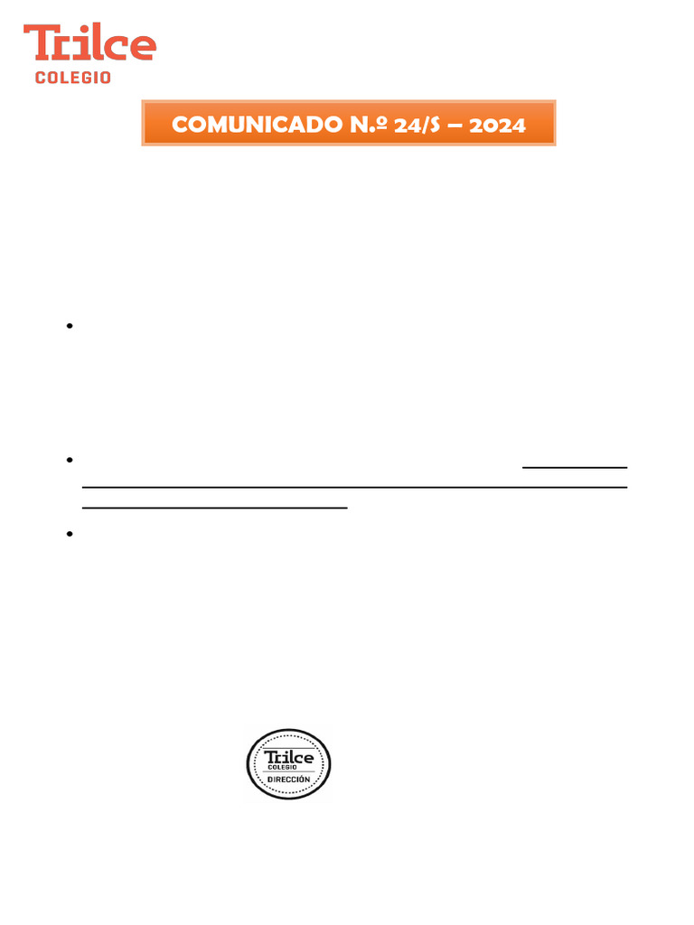 Comunicado-Mensuales Iv Bim. - Secundaria - Primavera | PDF
