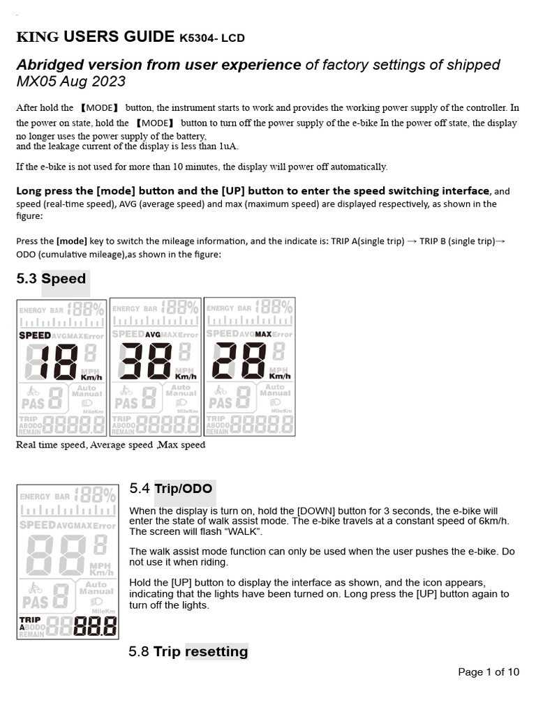 King MX05b Manual Abridged | PDF