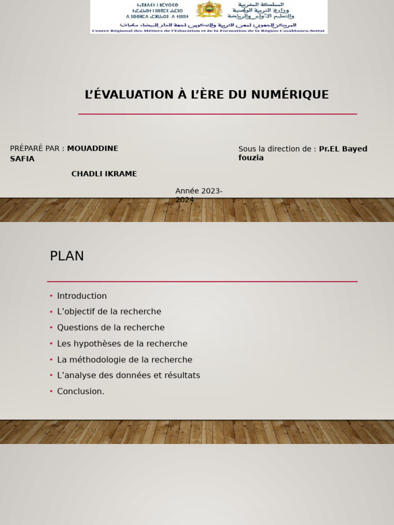 Présentation PPT Évaluation À L'ère Du Numérique | PDF