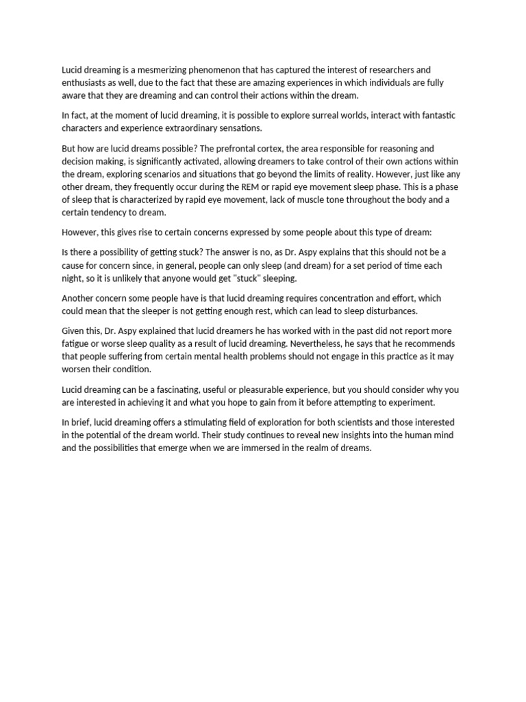 Lucid Dreams | PDF