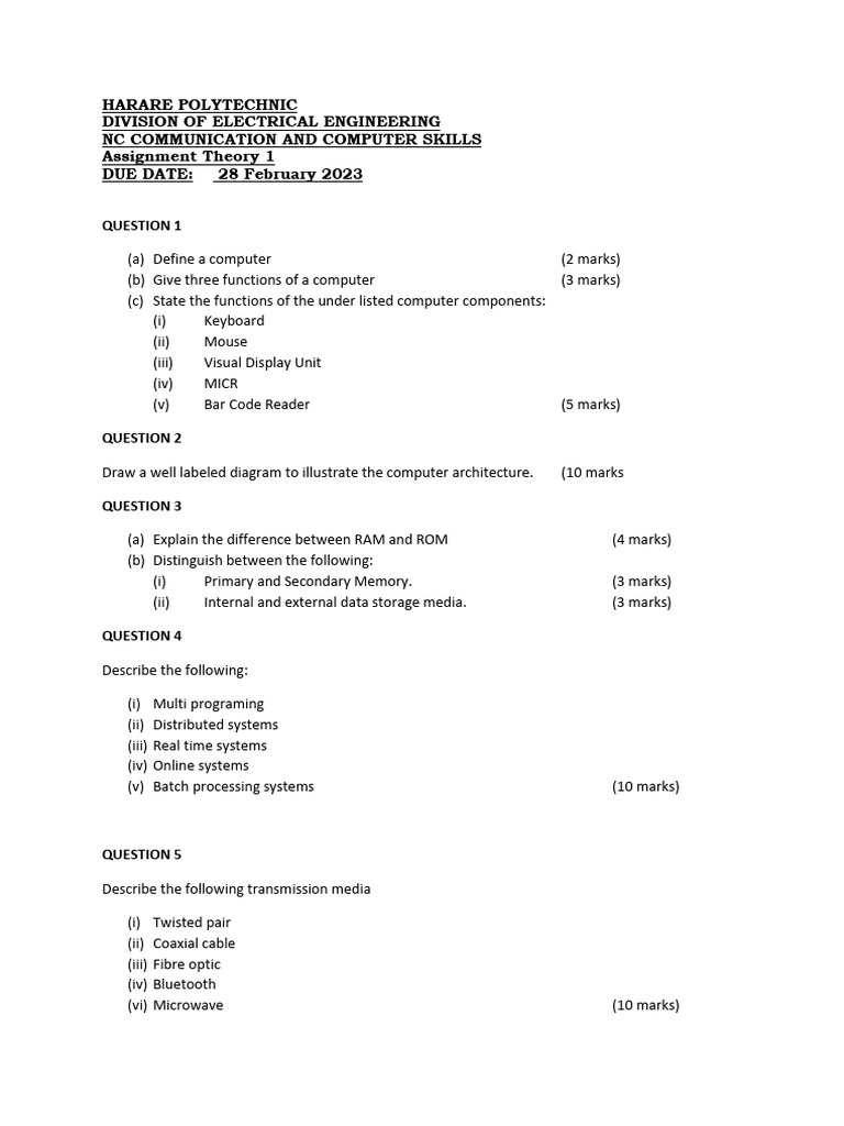 Ccs Assignment 1 | PDF