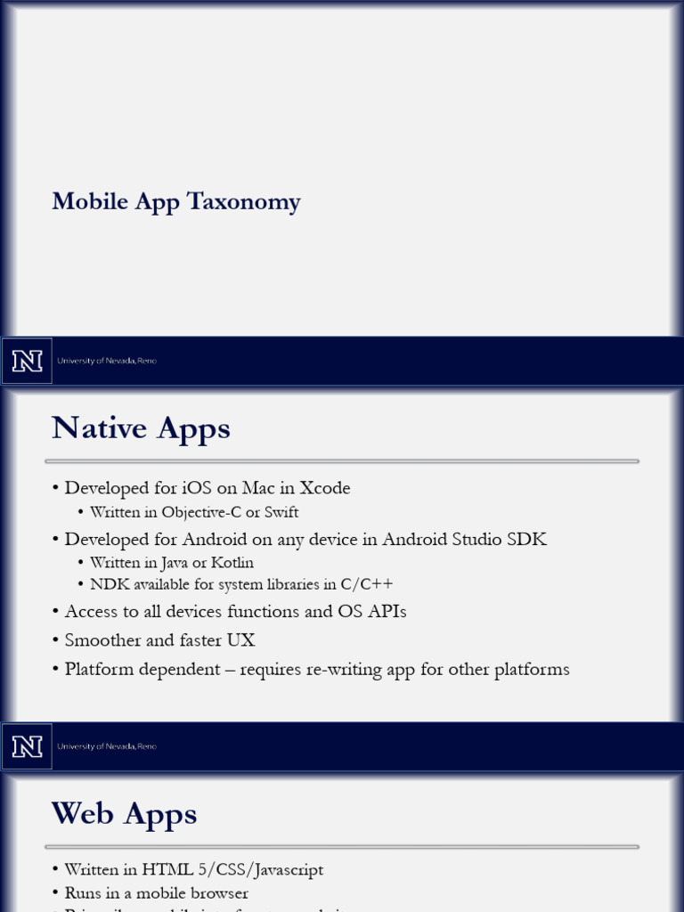 Module 2 Mobile App Taxonomy | PDF | Mobile App | Xamarin