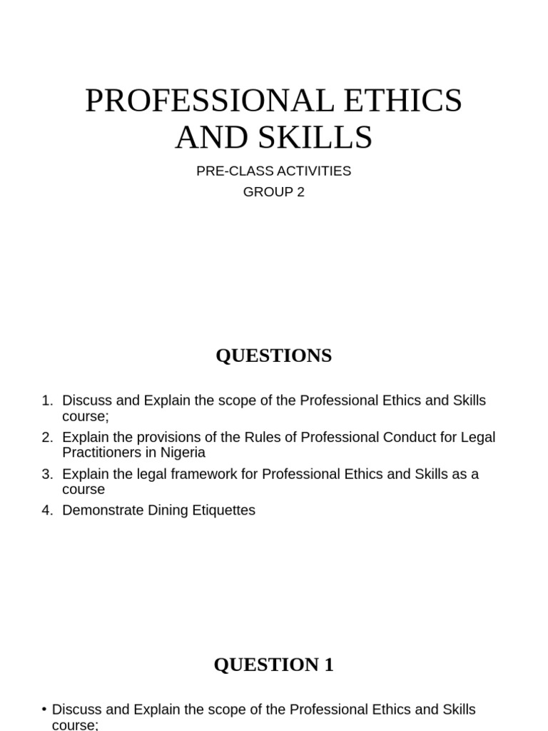 Professional Ethics Presentation 01 | PDF | Lawyer | Barrister