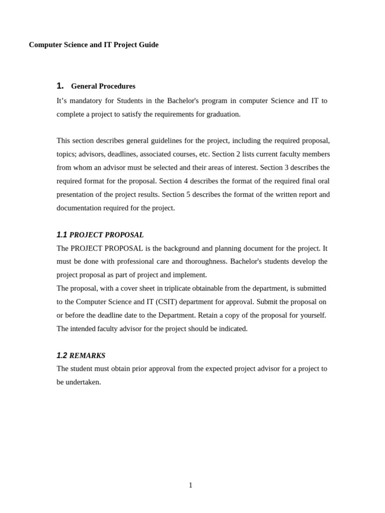 Computer Science Project Proposal Guide | PDF | Specification ...