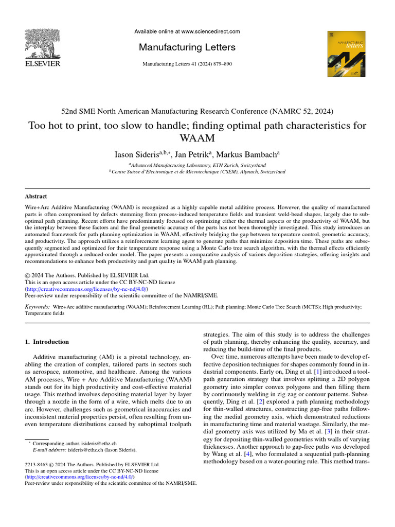 WAAM Path Optimization Insights | PDF | Applied Mathematics